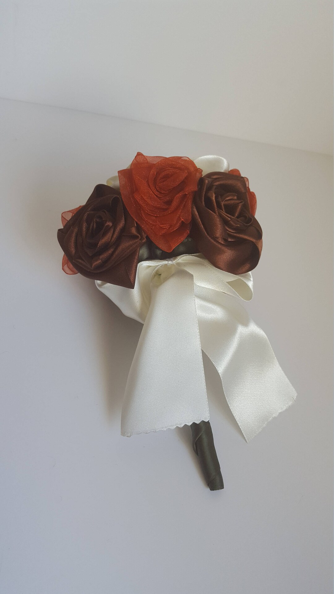 Small Ribbon Rose Bouquet, Autum Colours - Etsy