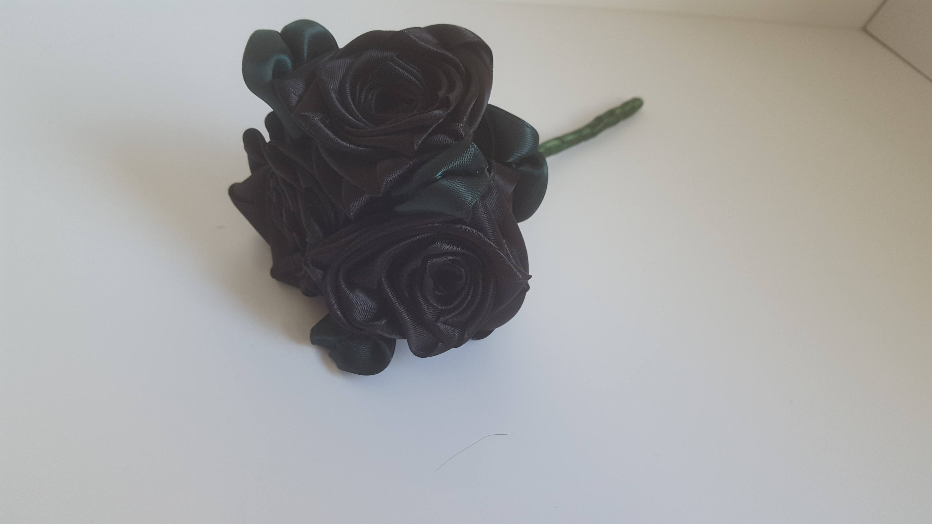 Black Ribbon Rose Posy - Etsy