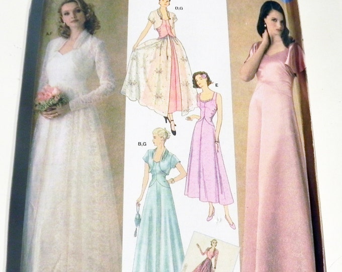 1930s Retro Wedding Dress Bridal Gown Prom Mother of the Bride Bolero ...