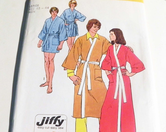 Bath Robe With Kimono Sleeves Wrap Front Sewing Pattern Simplicity 5685 ...