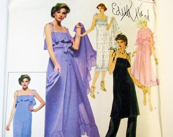 1970s Edith Head One Shoulder Evening Dress American Hustle Sewing ...