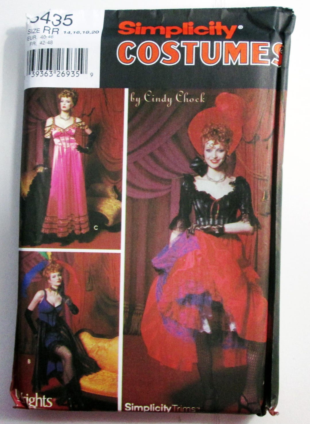 Saloon Girl Western Gown Burlesque Sewing Costume Pattern Simplicity ...