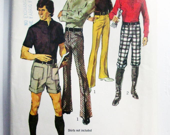 1970s Mens Bell Bottom Knickers Pantaloon Shorts Pants Knit Trousers ...
