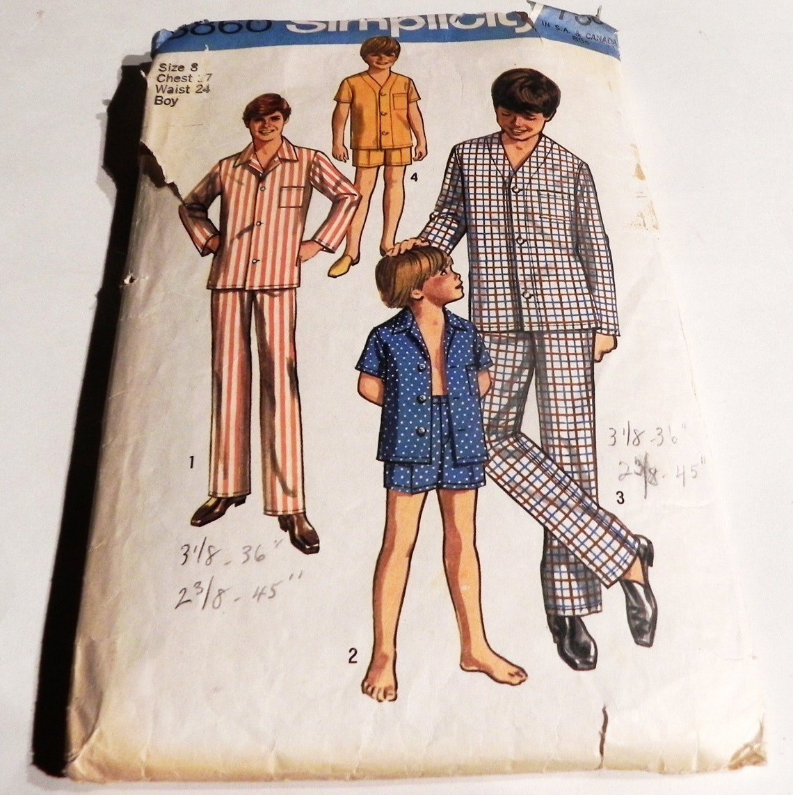 1970s Boys Pjs Pajamas Sleep Pants Night Shirt Vintage Sewing Pattern ...