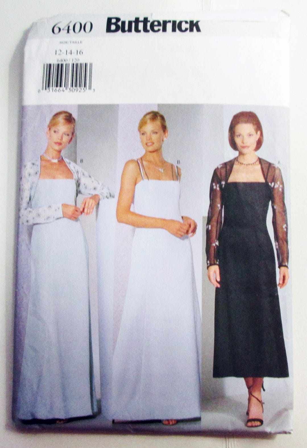 1990s Prom Dress Sleeveless Gown Bridesmaid Bolero Evening Gown Sewing ...