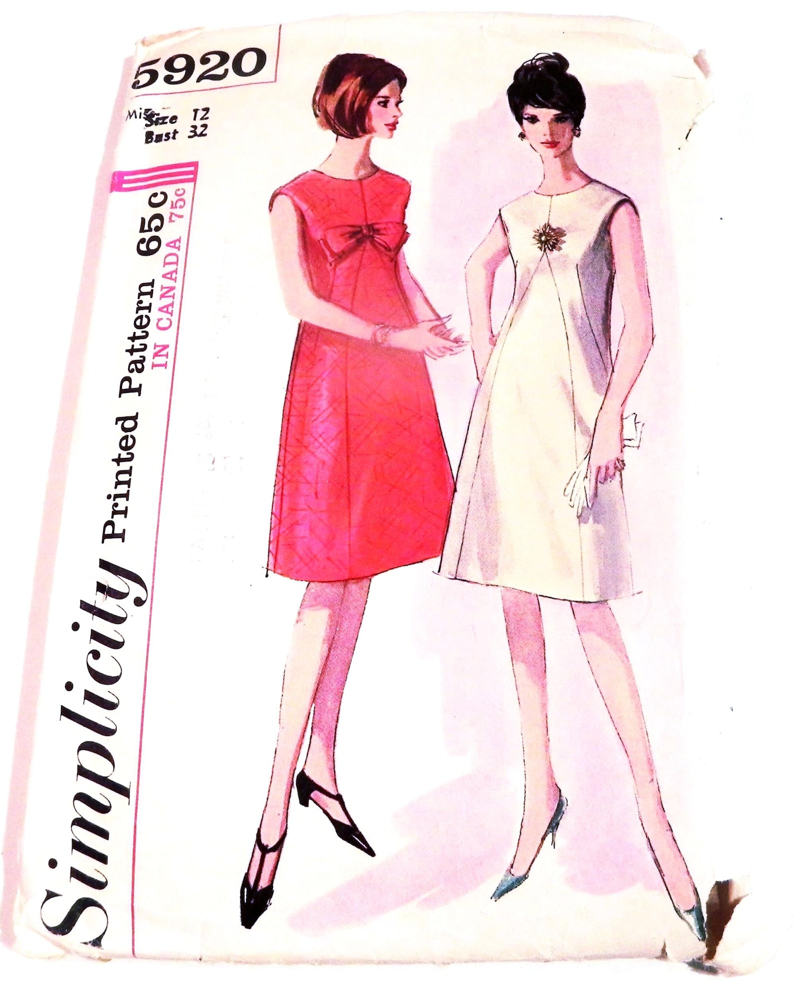 1960s A Line Dress Sleeveless Cocktail Scoop Neck French Dart Vintage ...