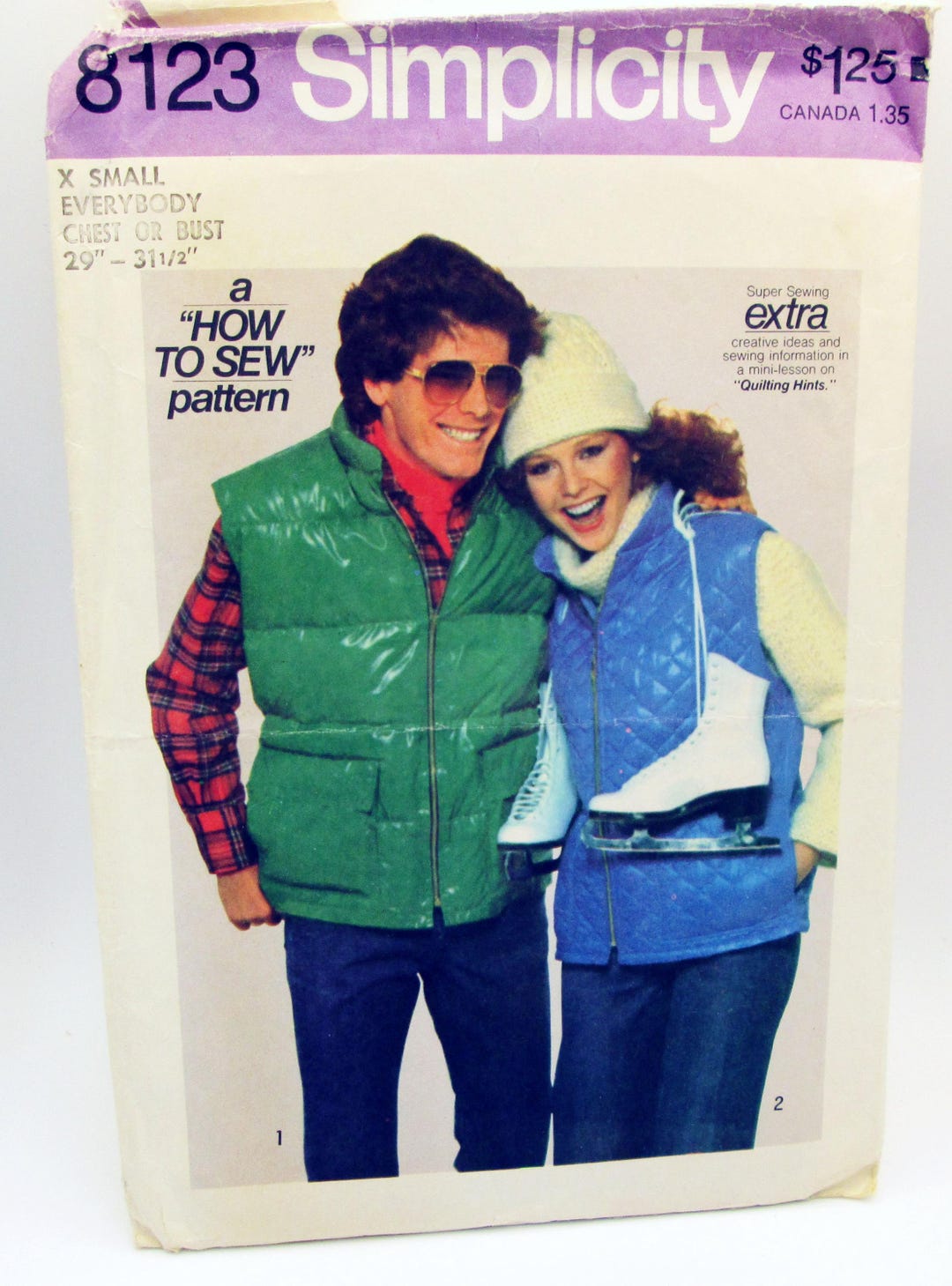 1970s Puffer Vest Quilted Unisex Down Winter Vintage Sewing Pattern ...
