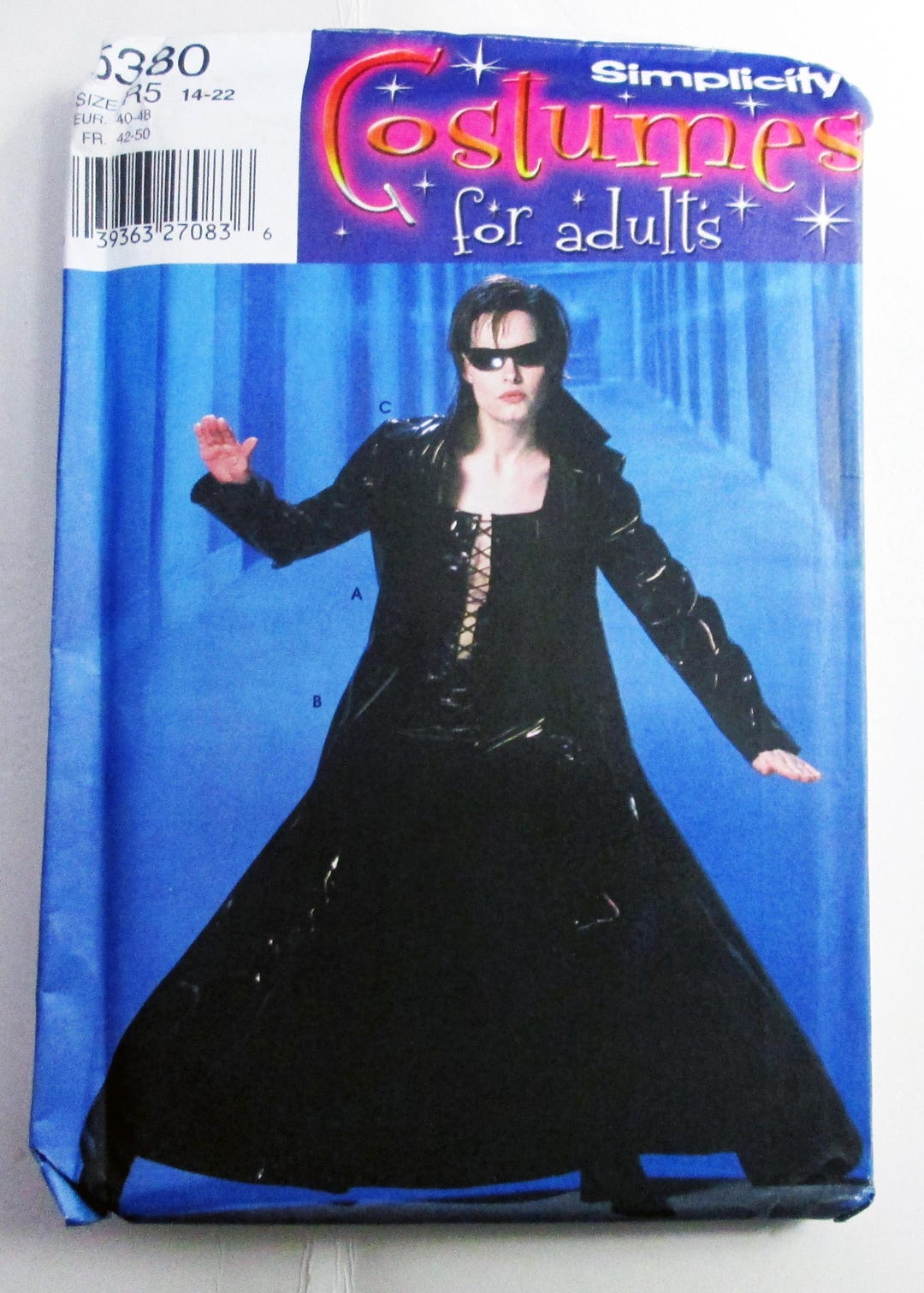 Y2K Matrix Trinity Duster Coat Trench Corset PVC Pants Costume Sewing ...