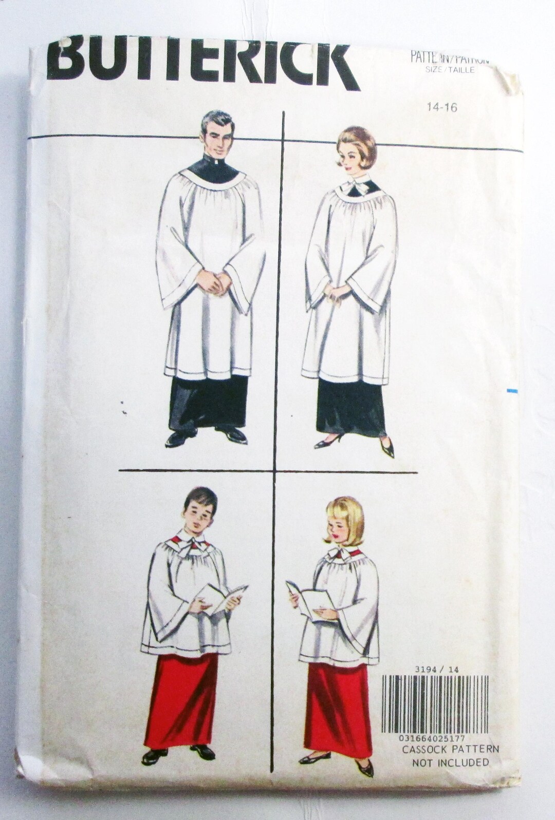 1960s Raglan Sleeve Choir Robe Alter Boy Vintage Sewing Pattern ...