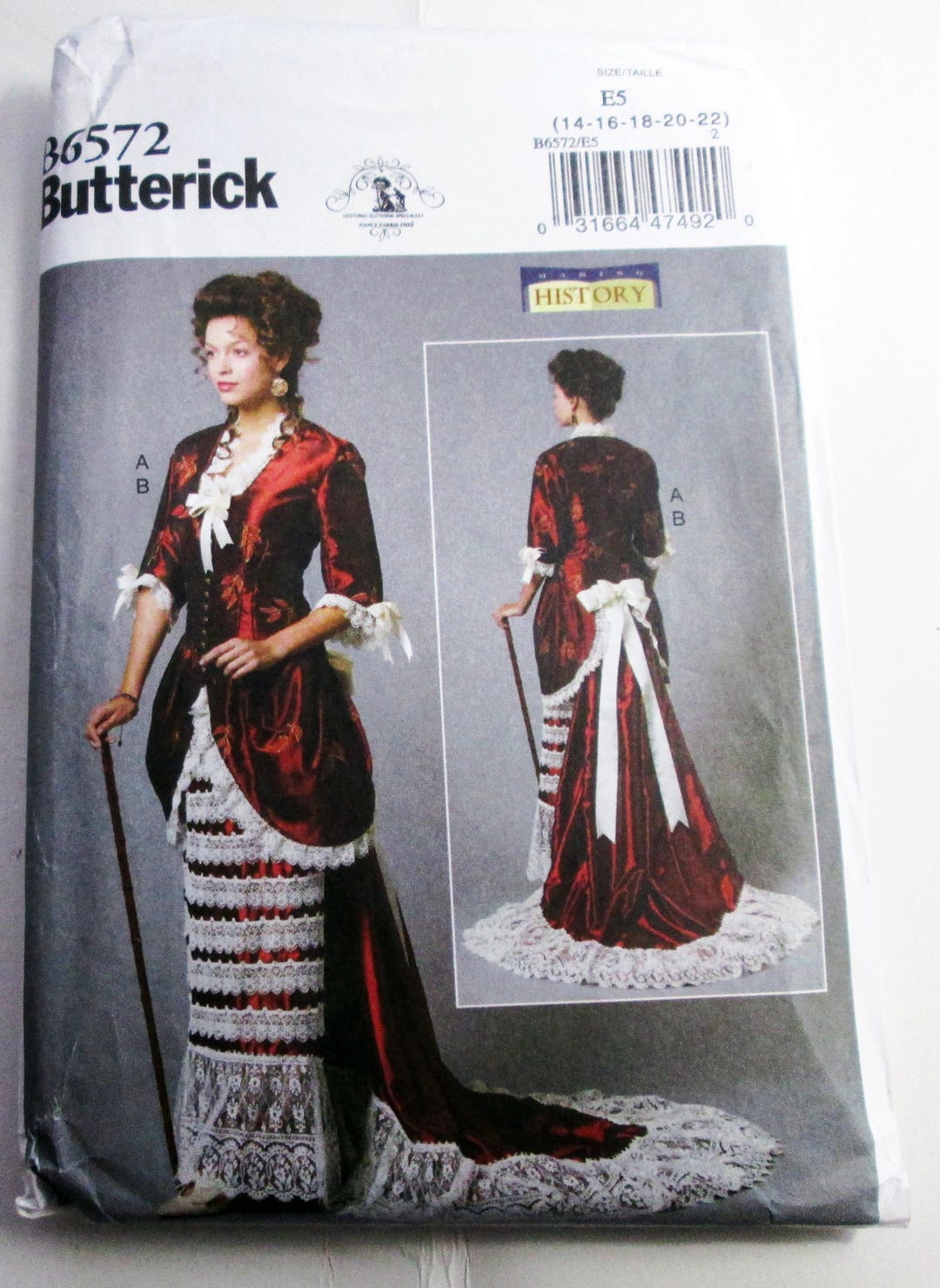 1800s Victorian Dress Gilded Age Costume Cosplay Train Sewing Pattern ...