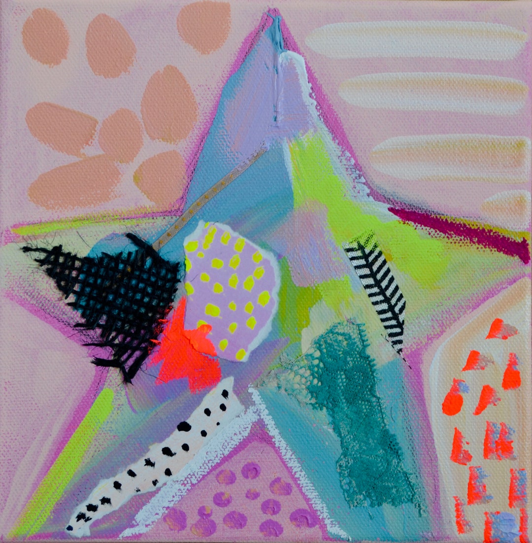 Star Mixed Media Abstract Star Painting Star Art Abstract - Etsy