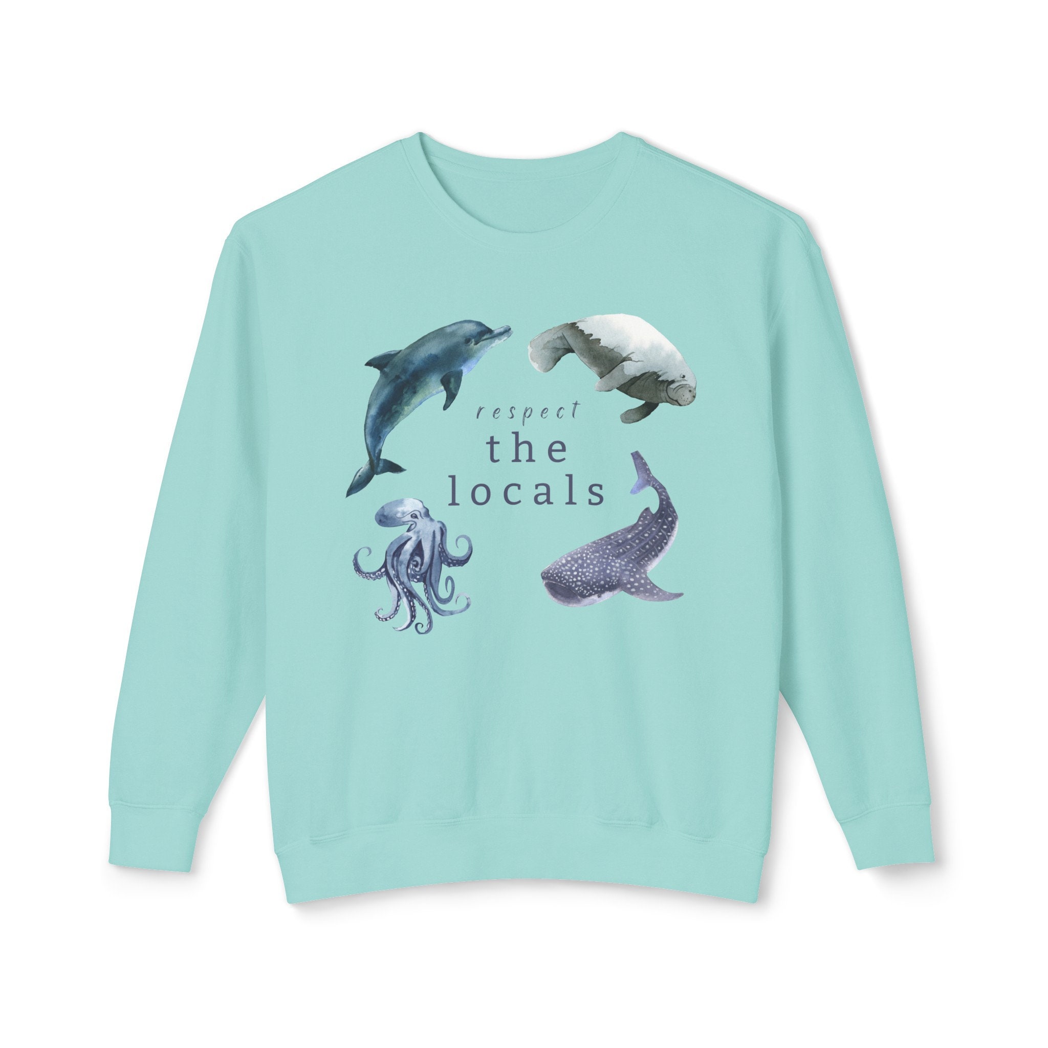 Ocean Inspired Style Sweatshirt Whale Shark Shirt Respect the Locals ...