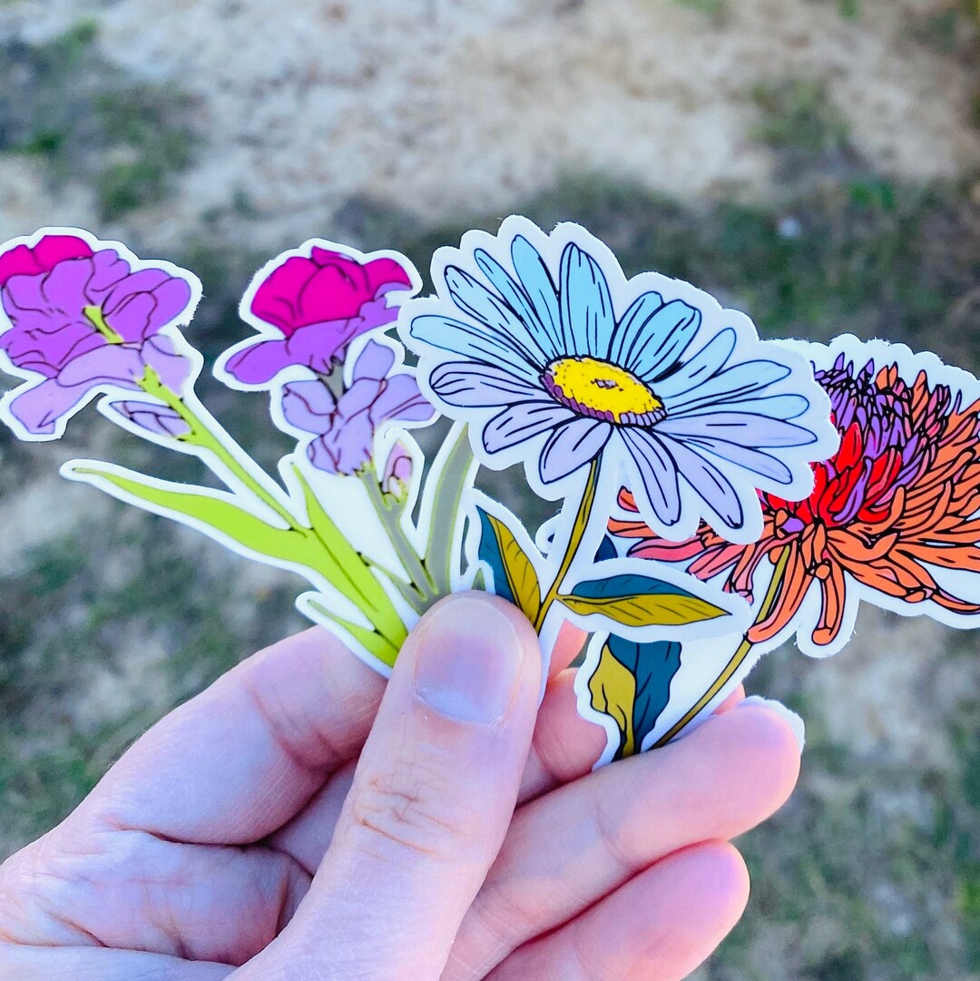 Birth Flower Sticker Birthday Month Flowers for Water Bottle Stickers ...
