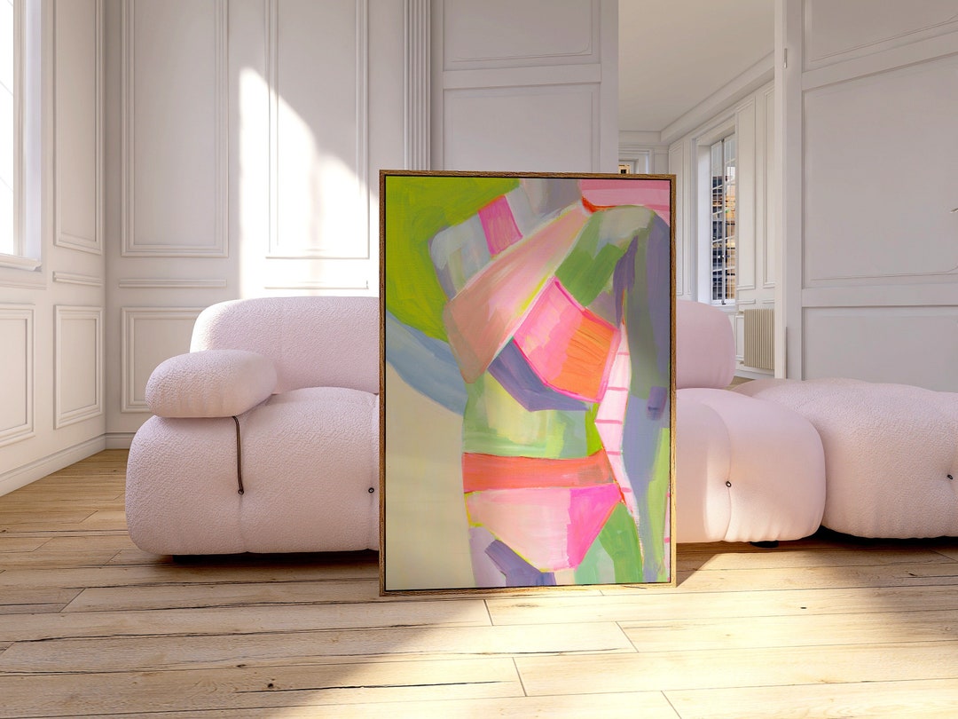 Abstract Figure Painting Wall Art Print Fine Art Print Bright Art Girls ...