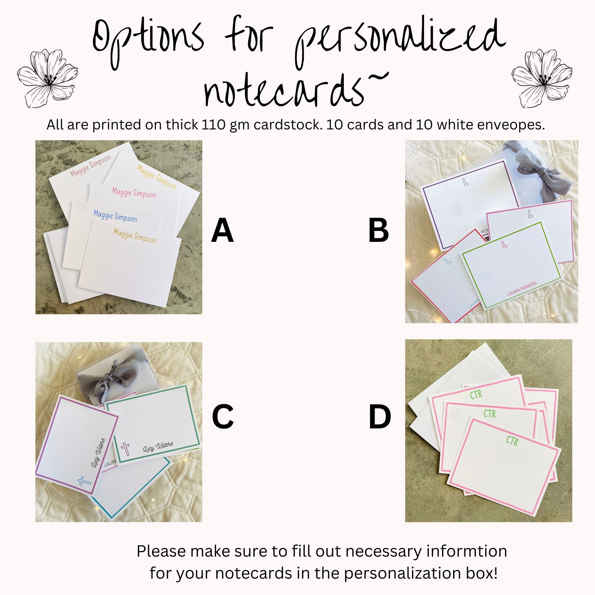 Modern Personalized Notecards Thank You Gift Friend Birthday Gift for ...