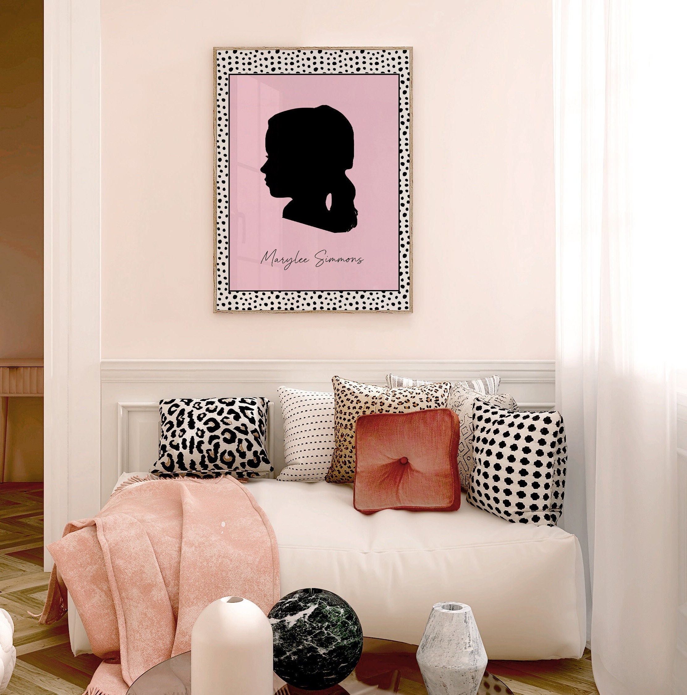 Custom Portrait From Photo Silhouette Portrait Wall Art Custom Portrait ...