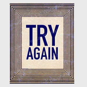 Try Again Inspirational Quote Art Teacher Back to School Counselor ...