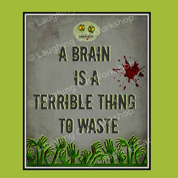 Funny Zombie Posters - Etsy