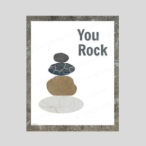 You Rock Art Positive Affirmation Funny Quote Art Print Mental Health ...