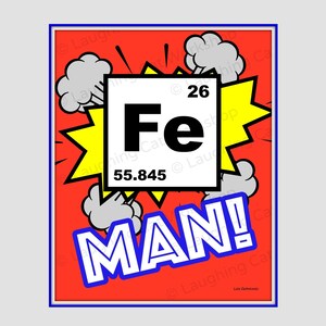 Funny Science Art Comics Funny Iron Chemistry Teachers Print Girls STEM ...