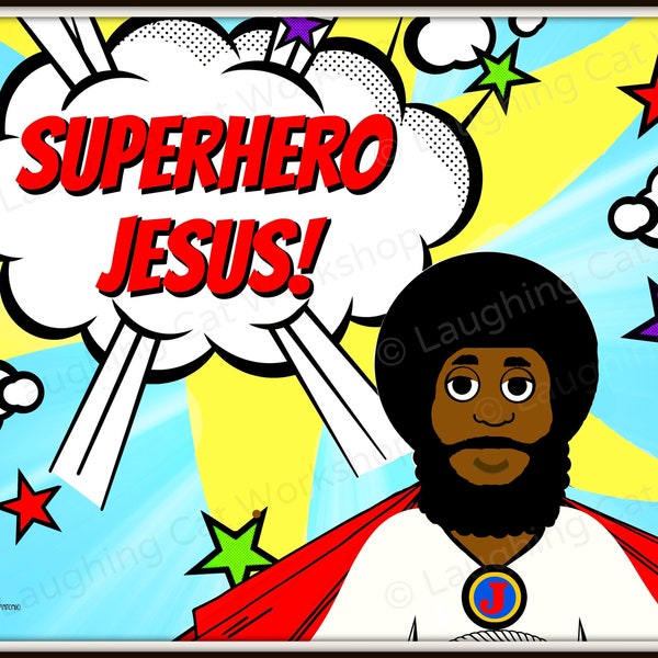 Jesus Superhero Poster - Etsy