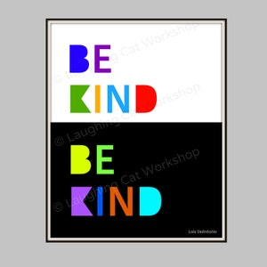 Be Kind Mental Health Education Poster Baby Nursery Decor Children Room ...