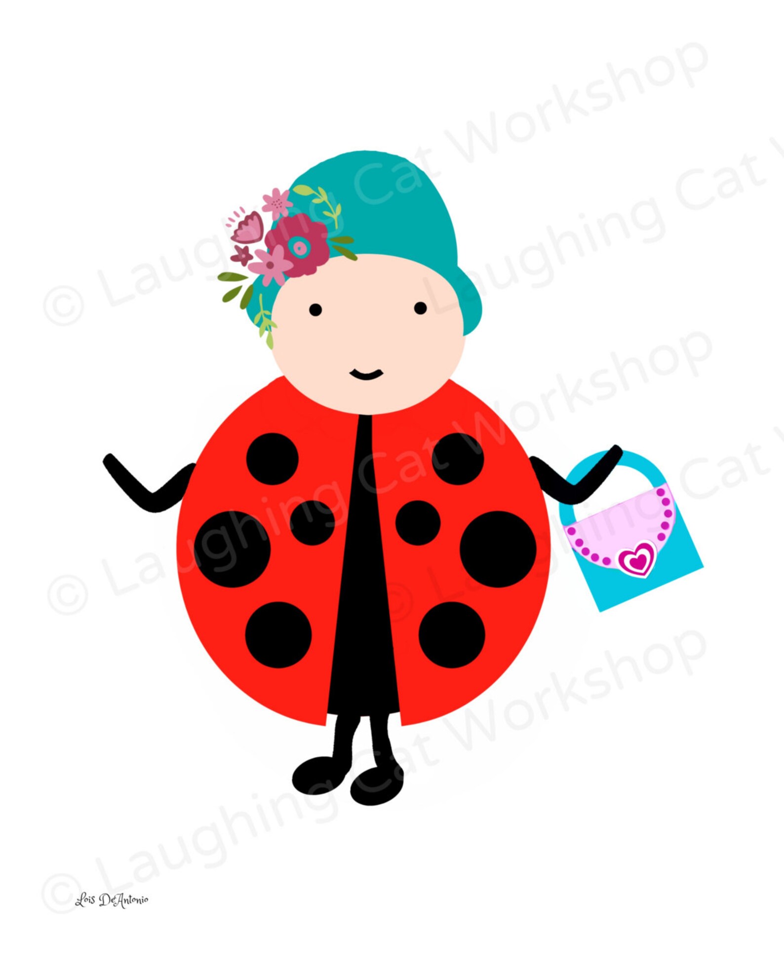 Cute Ladybug Art Girl Nursery Decor Children Playroom Decor Ladybug ...