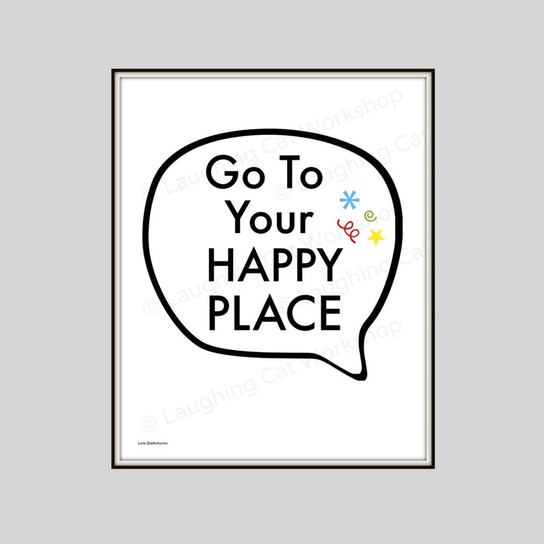 Happy Place Funny Inspirational Quote Print School Counselor Art ...