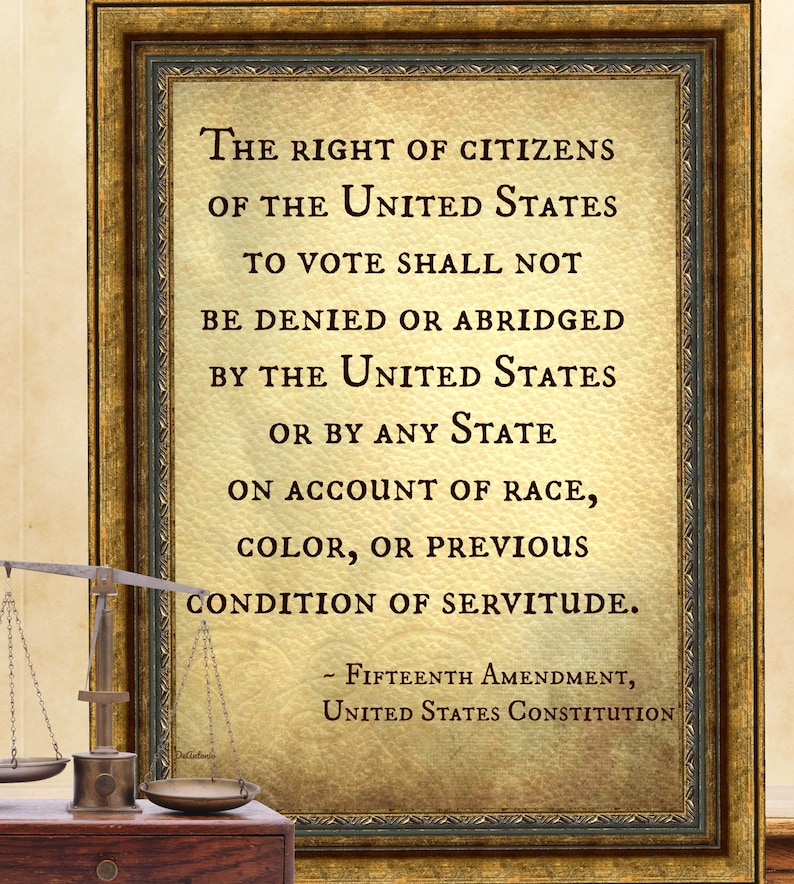 15th Amendment United States Constitution Art Print Attorney Lawyer Art ...