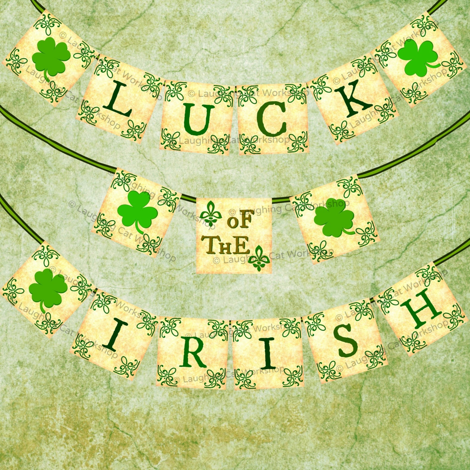 St Patricks Day Banner Printable St Patricks Day Banner Luck - Etsy