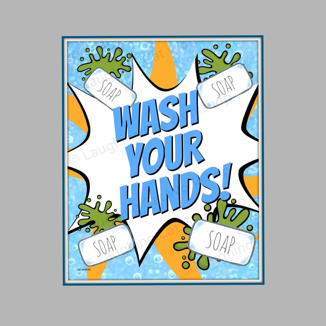 Wash Your Hands Print COVID Disease Prevention Health Education Poster ...