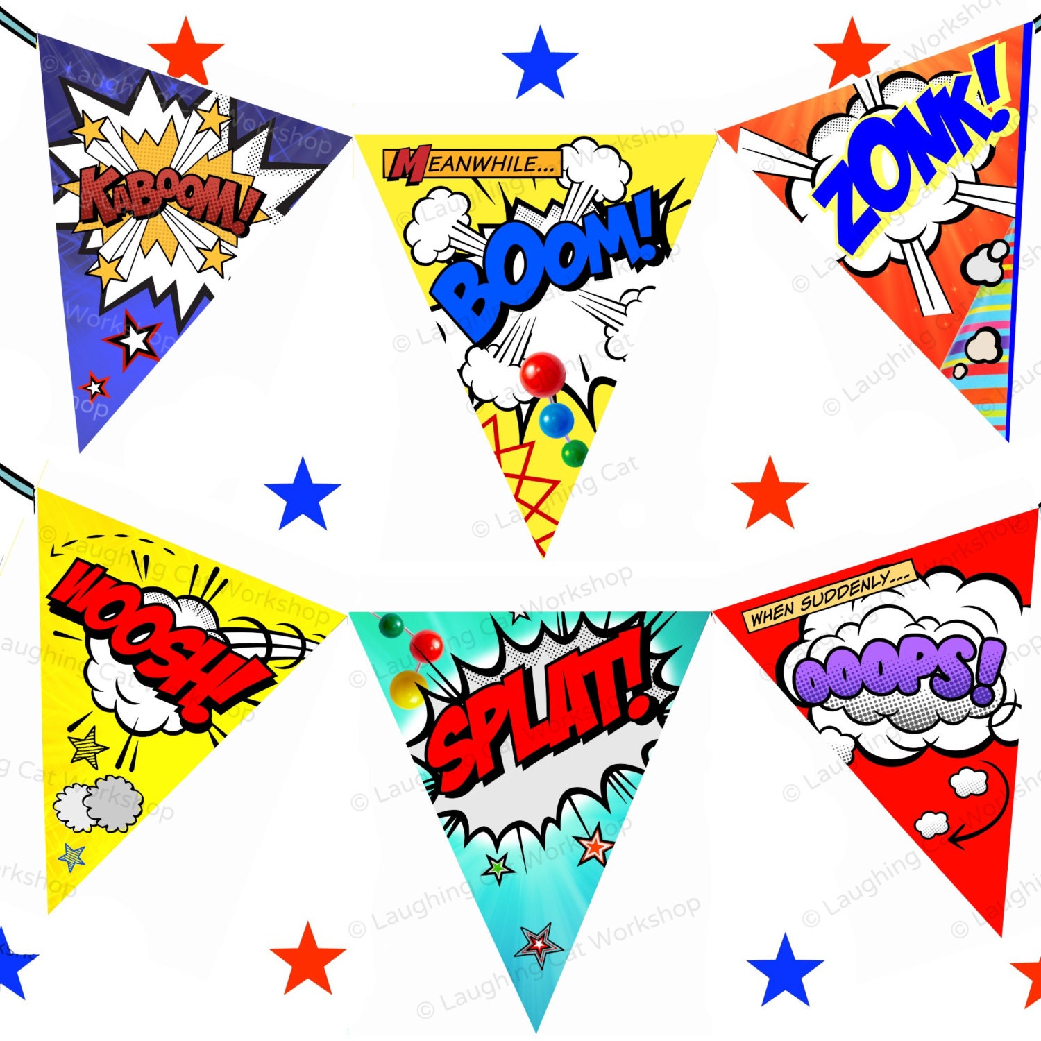 Superhero Banner Superhero party Printable Super hero Banner