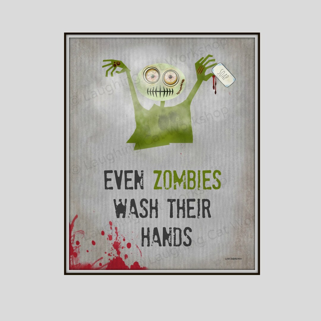 Wash Your Hands Poster COVID Disease Prevention Print Children Bathroom ...