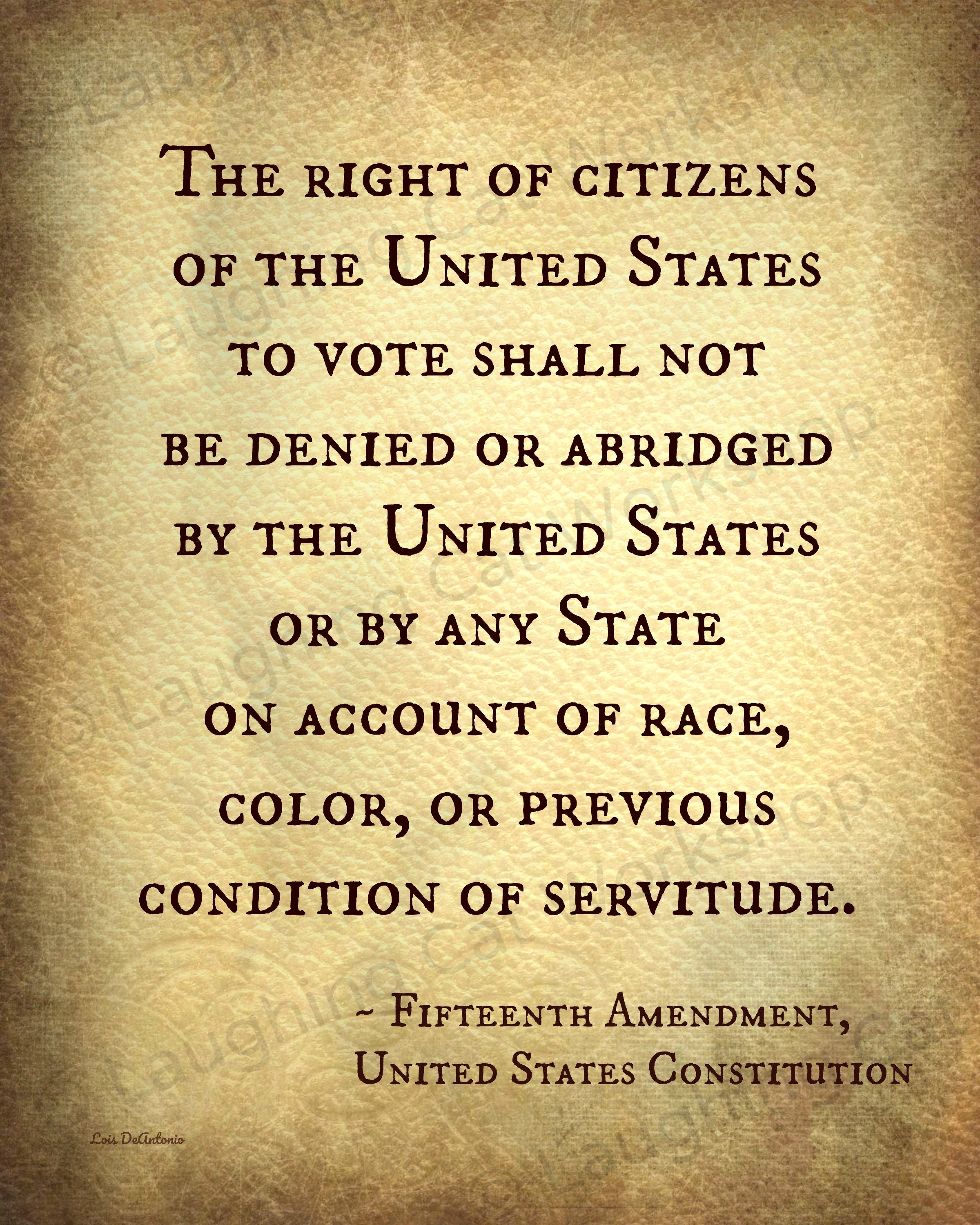 15th Amendment United States Constitution Art Print Attorney Lawyer Art ...