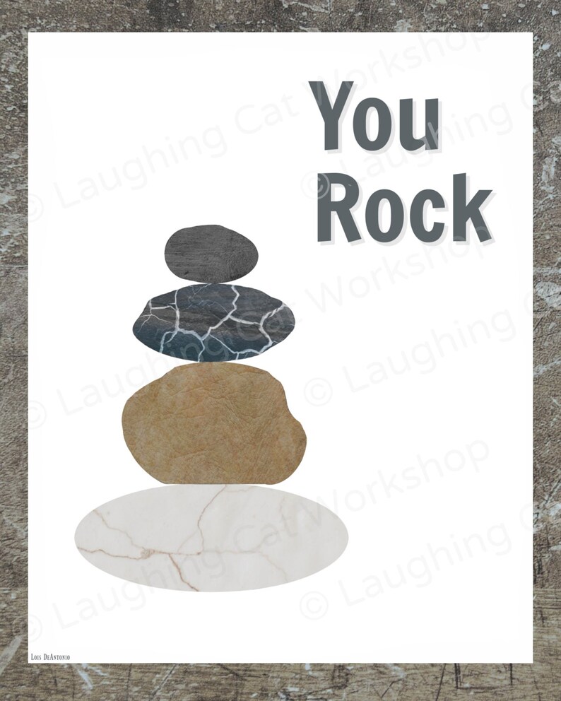 You Rock Art Positive Affirmation Funny Quote Art Print Mental Health ...