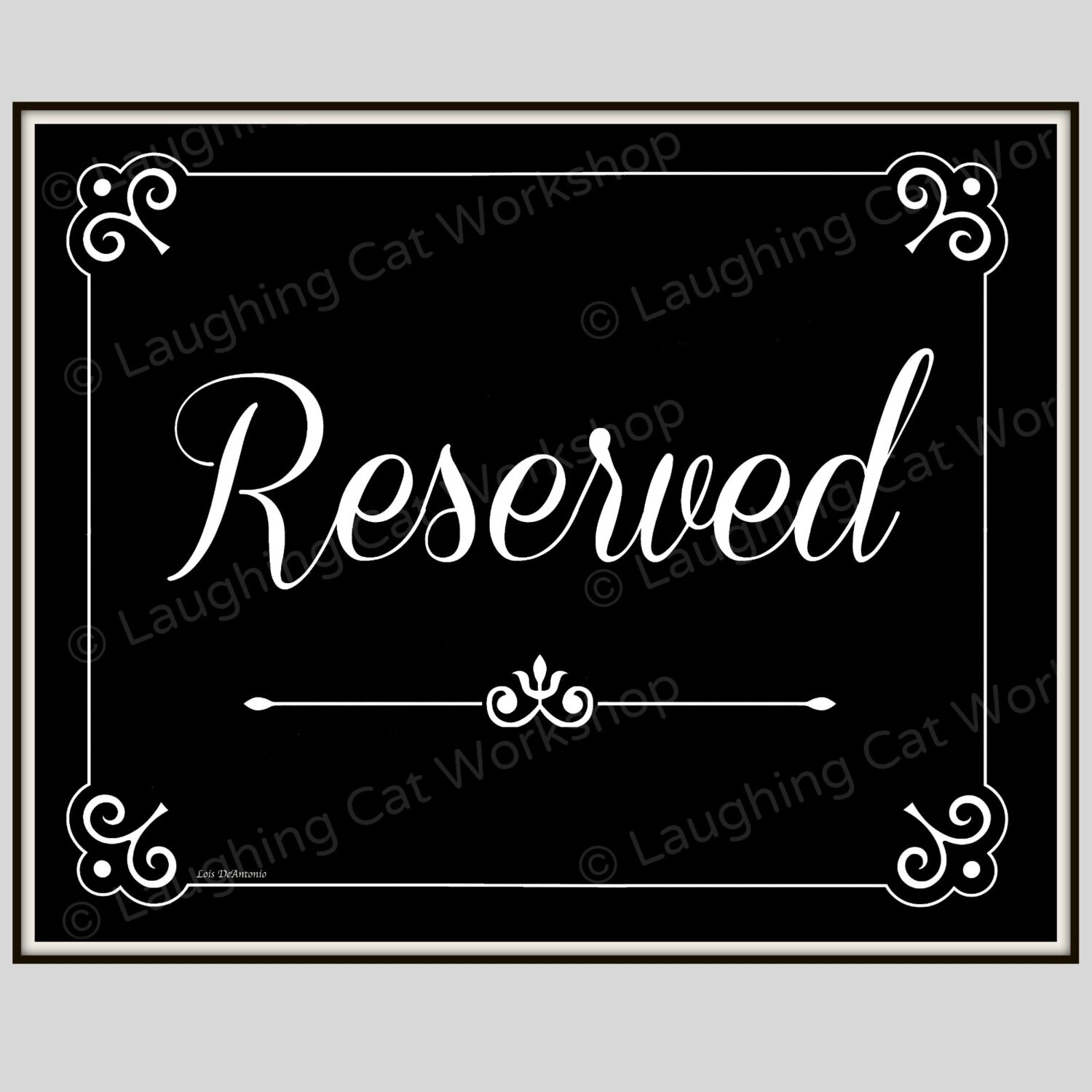 Reserved Wedding Decor Reserved Table Decor Black and White Reserved ...