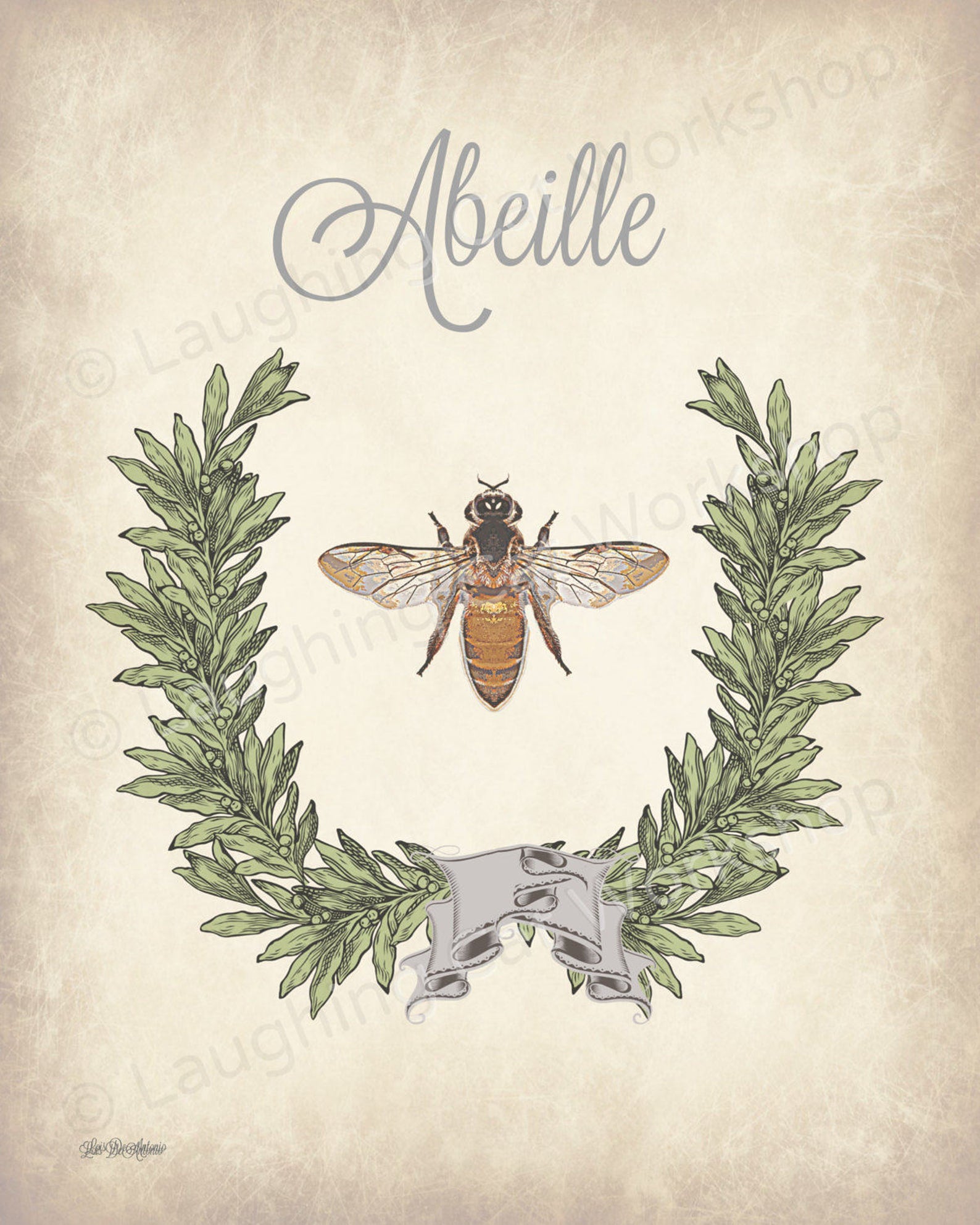 Bee Art Bee Bathroom French Country Vintage Bee Decor Cottage Shabby ...