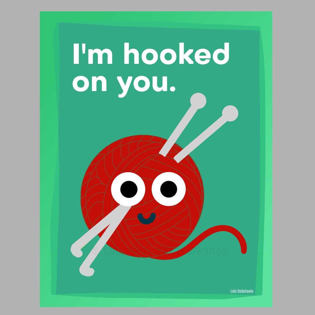 Funny Comics Poster Love Print Wool Crochet Knitting Art Teen Girls ...