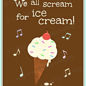 I Scream You Scream We All Scream for Ice Cream Art, Cute Baby Print ...