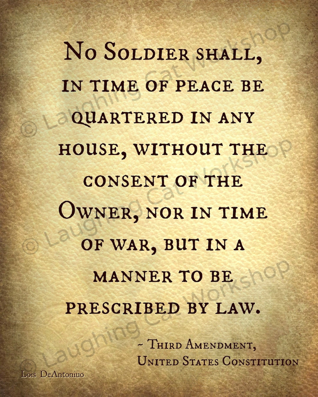 3rd Third Amendment US Constitution Art Print Attorney Lawyer Art Civil ...