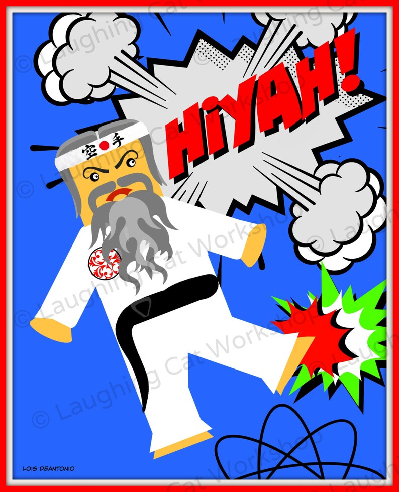Ninja Warrior Art Print Funny Karate Kid Comic Print Superheroes Poster ...
