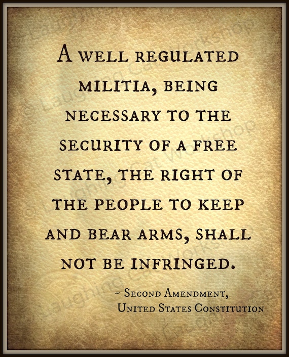 2nd Second Amendment US Constitution art print Attorney Lawyer | Etsy