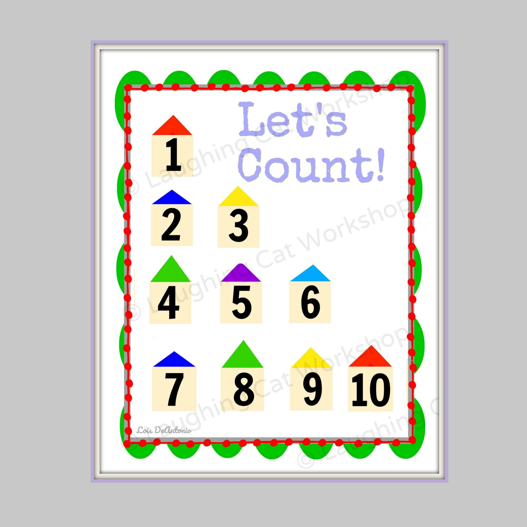 Counting Numbers Art Math Teacher Education Poster Baby Nursery Decor ...