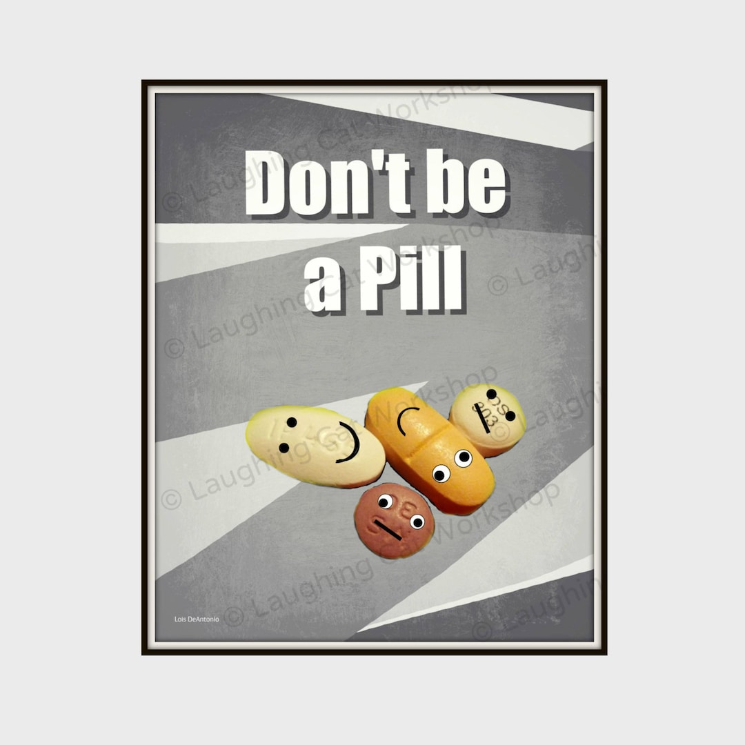 Pill Art Funny Back to School Nurse Doctor Medical Office Decor Comic ...