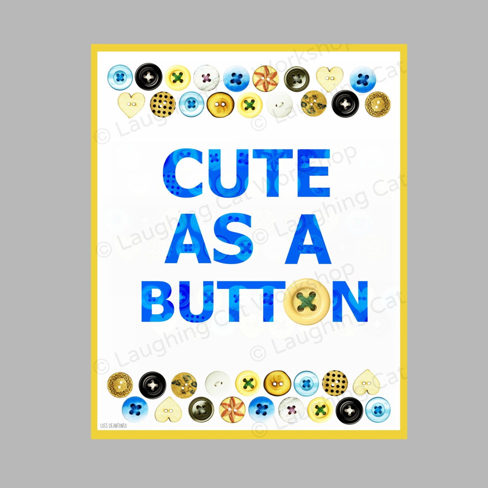 Cute Baby Print Cute as a Button Wall Decor Funny Baby Print - Etsy
