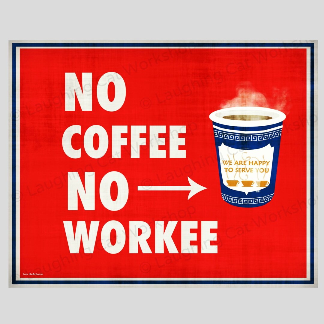 Funny Coffee Art Print Funny Work Office Decor New York Coffee NY NYC ...