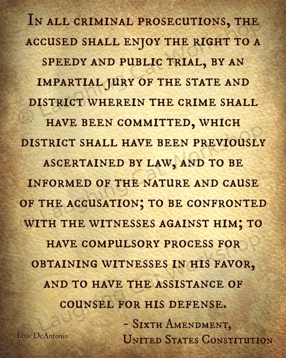 Sixth Amendment For Kids