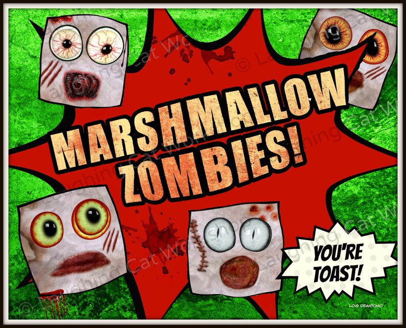 Funny Zombie Art Zombie Marshmallow Food Art Camping Camp S'mores ...