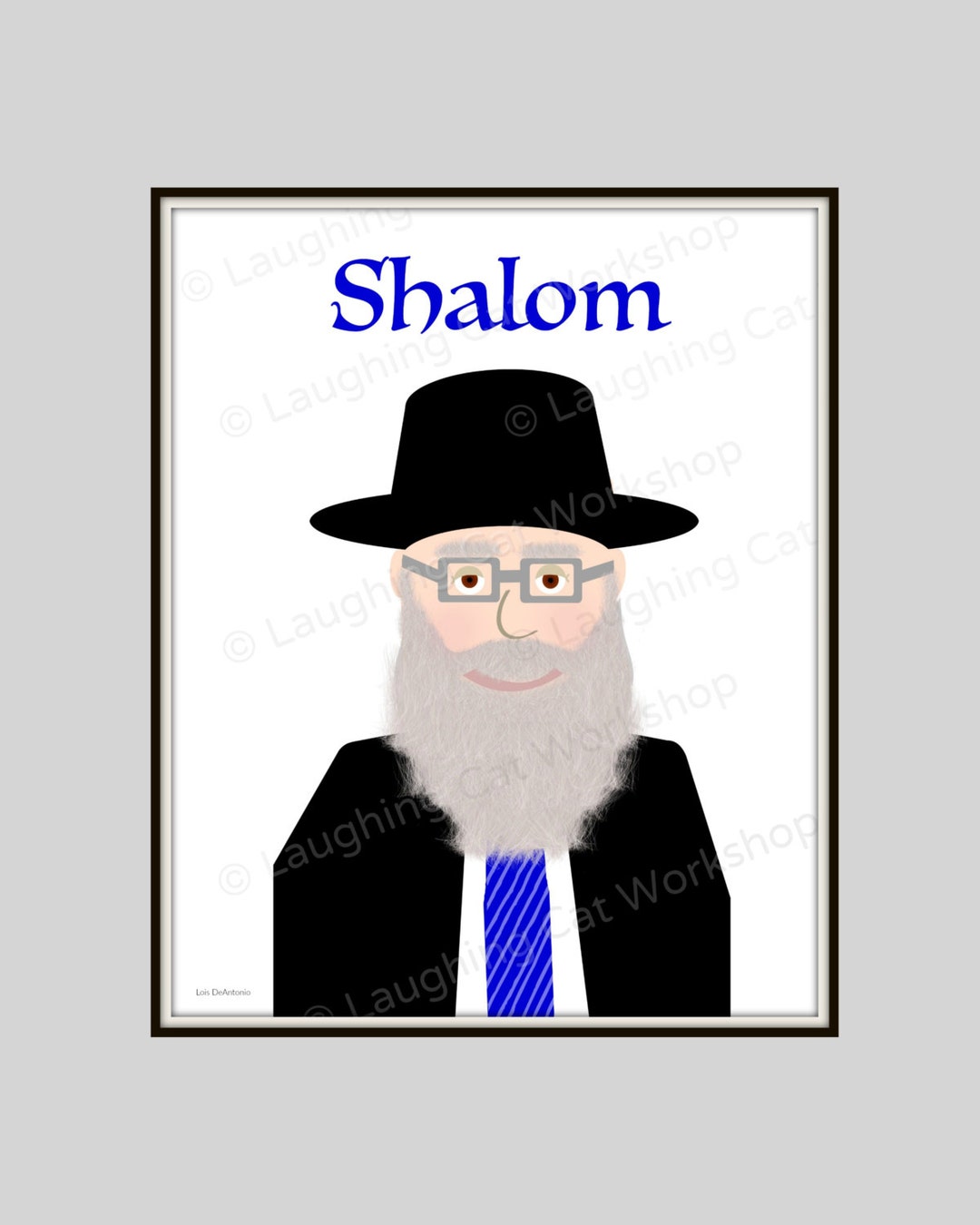 Jewish Art Print Shalom Print Comic Rabbi Art Passover Yom Kippur ...