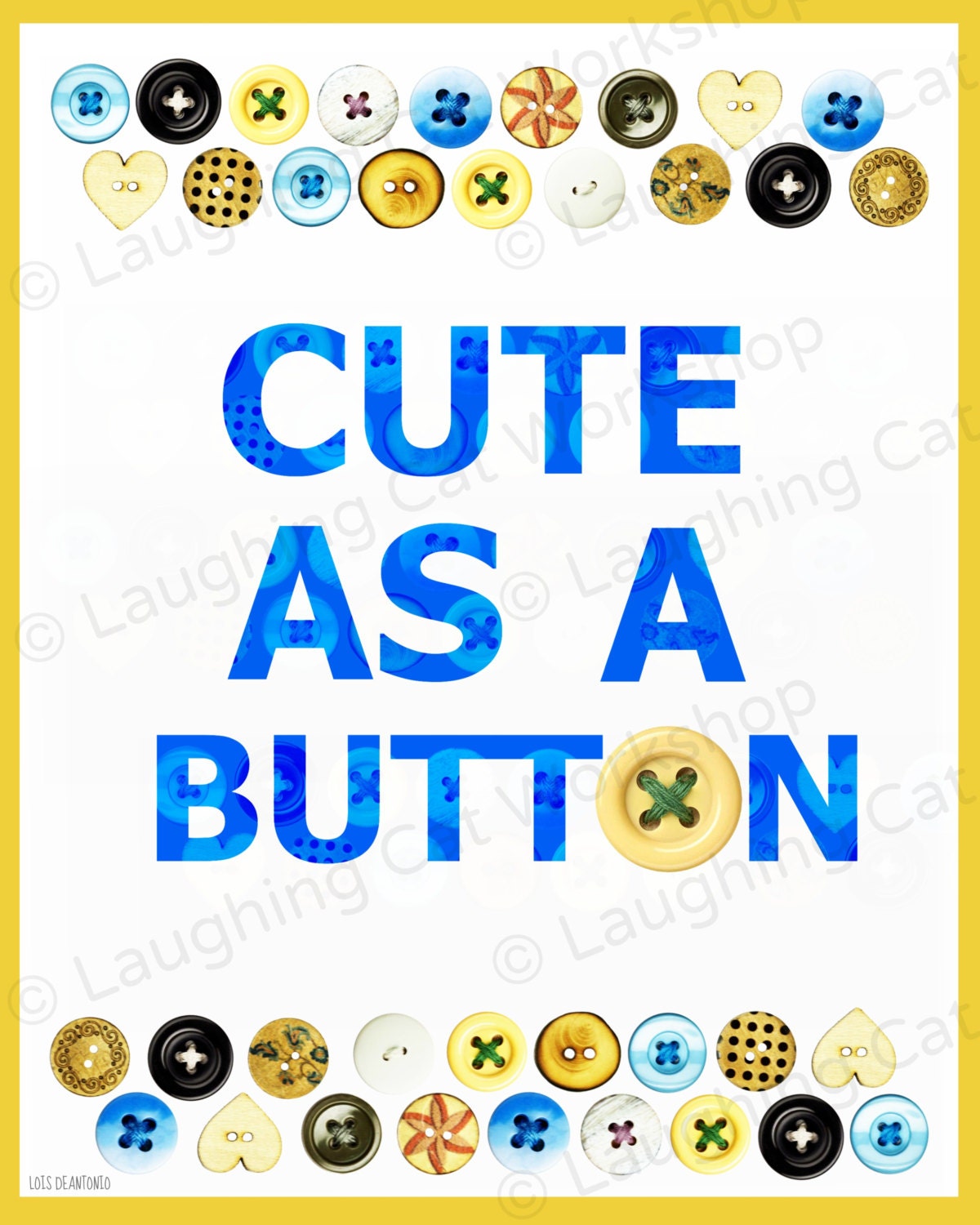 Cute Baby Print Cute as a Button Wall Decor Funny Baby Print - Etsy